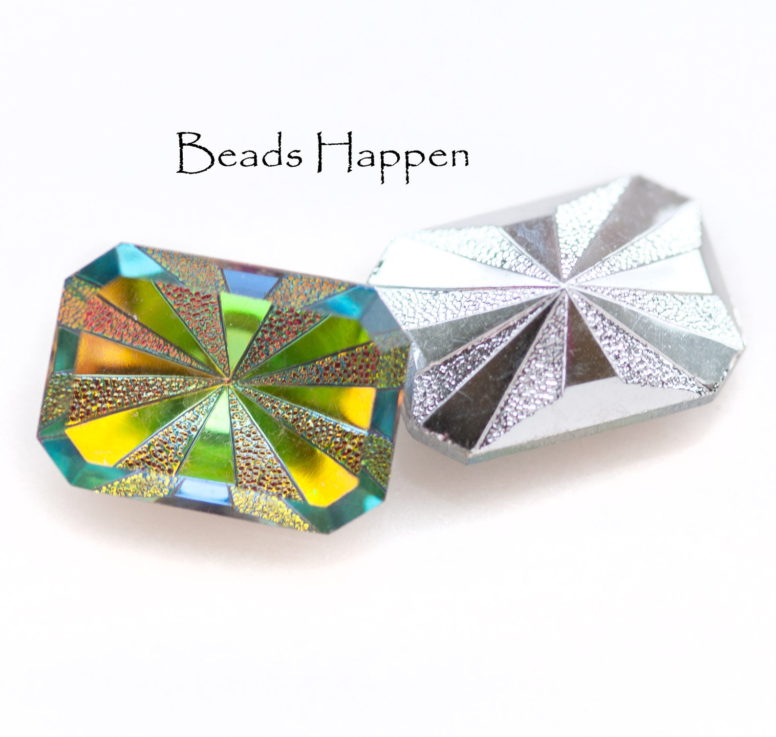 18x13mm Radiating Starburst Vitrail Medium Octagon Glass Gems - Etsy