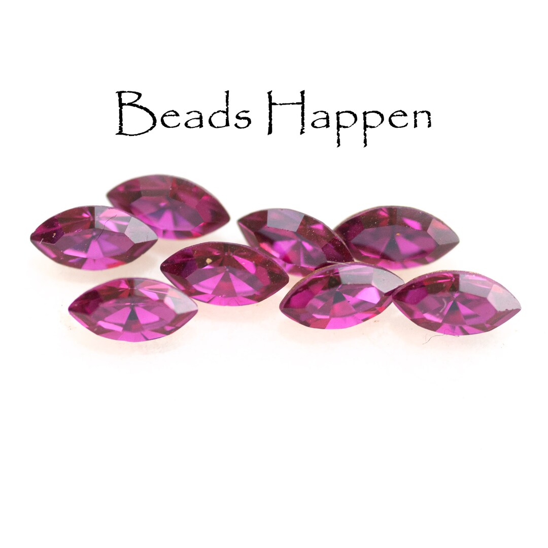 Swarovski 6x3mm Vintage Fuchsia Pink Purple Navettes, Article 4200 MC ...