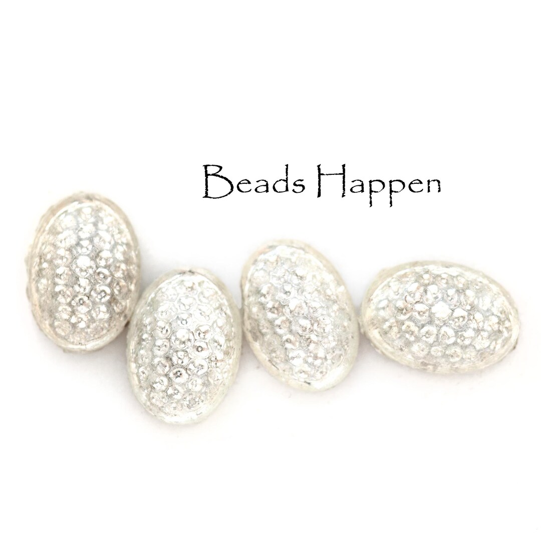 Vintage 10x7mm Oval Glass Stones, Clear With Smooth Cabochon Top ...