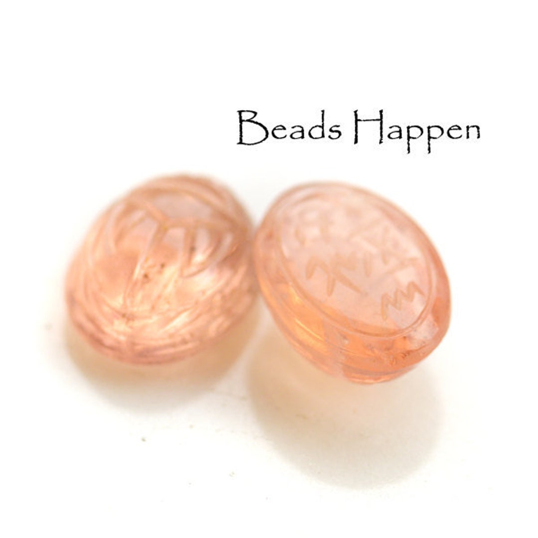 LAST ONES: Vintage 18x13mm Rosaline Light Rose Pink Scarab Oval Glass ...