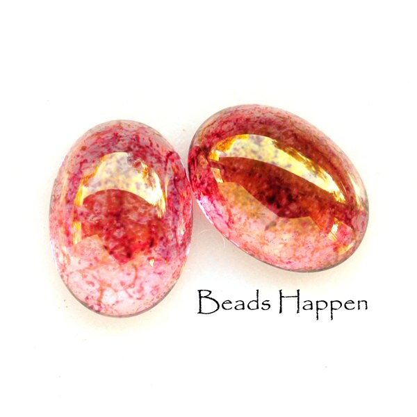 UNUSUAL 18x13 Pink Rose Cabochons Cabs Cabochon With GOLD - Etsy