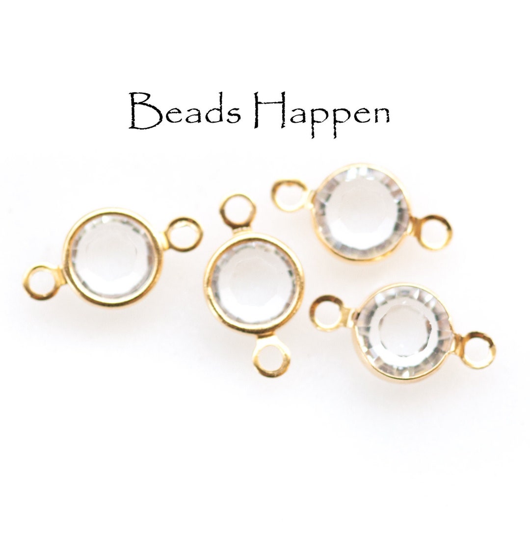 SWAROVSKI 29ss 7mm Channel Set Crystal Clear Connector With Two Loops ...