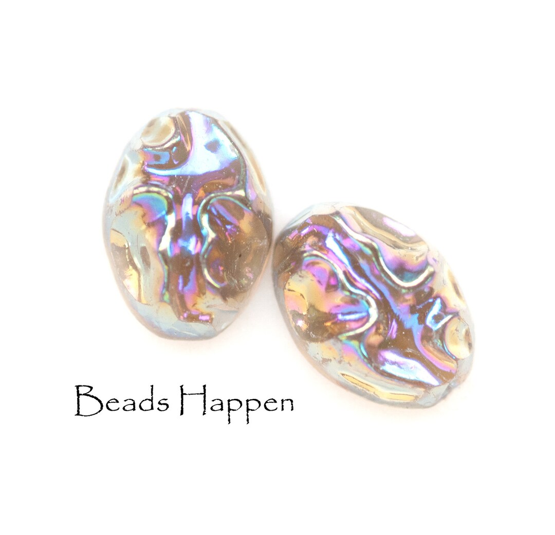 17x12mm Black Diamond AB Gray Grey Resin Ovals With Swirling Textured ...