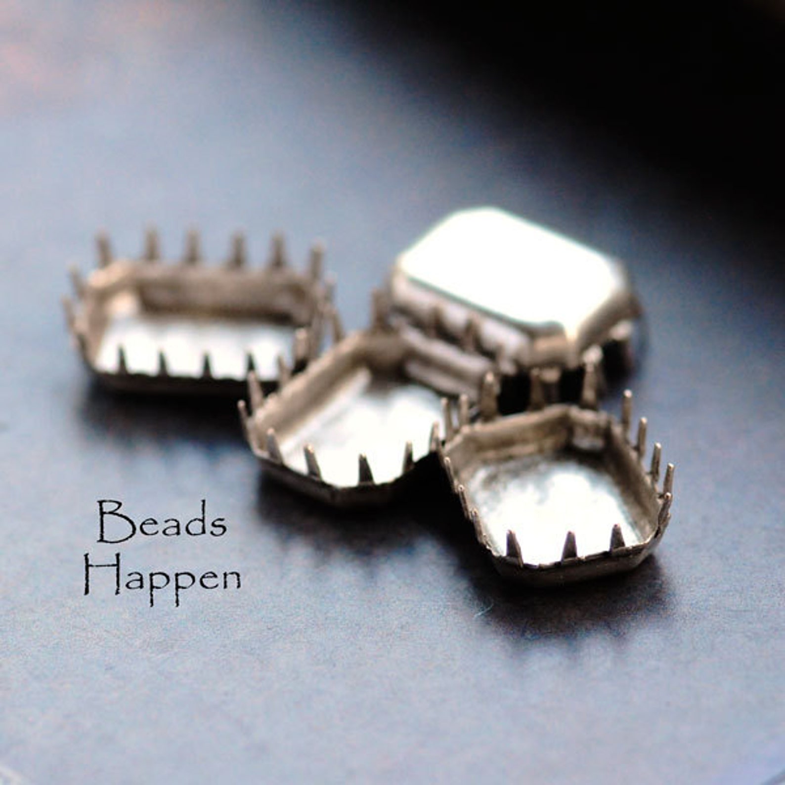18x13mm Antiqued Sterling Silver Plated Octagons Octagon Settings, 16 ...