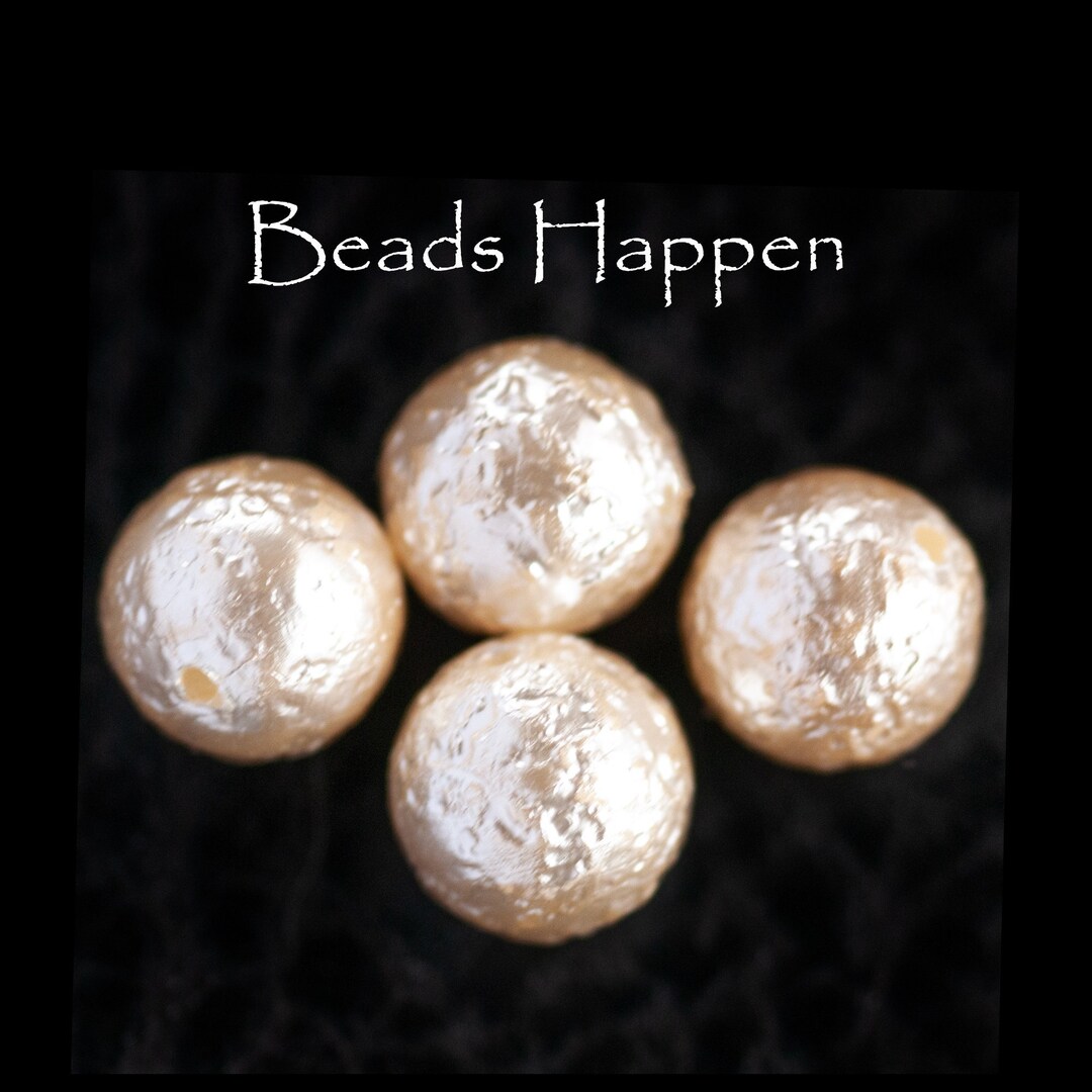 10mm Textured Bumpy Creamy Glass Pearls Pearl Beads From Czech Republic ...