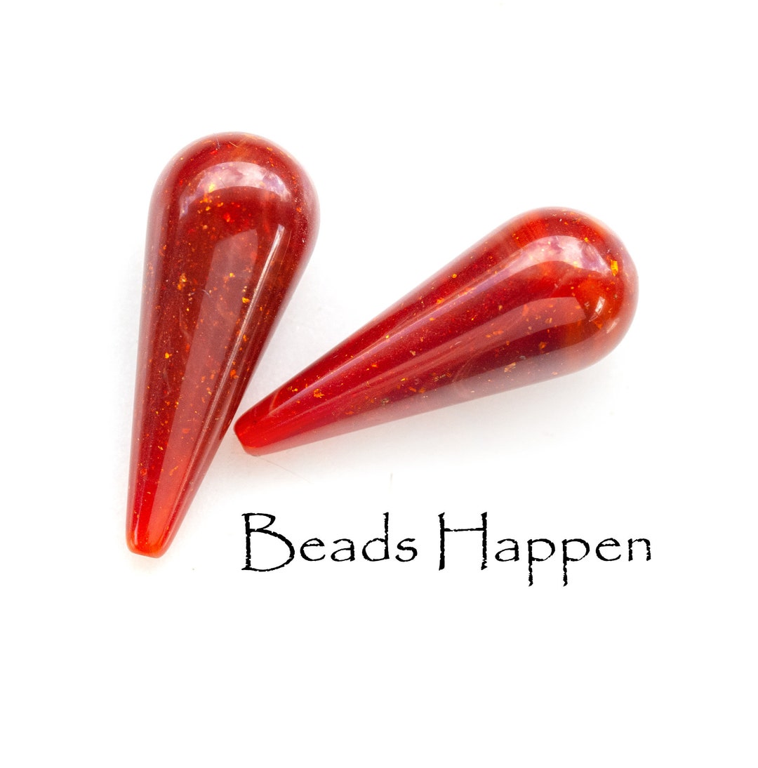 30x12mm Tapered Teardrop Beads, Coppery Brown Tone With Bright Golden ...