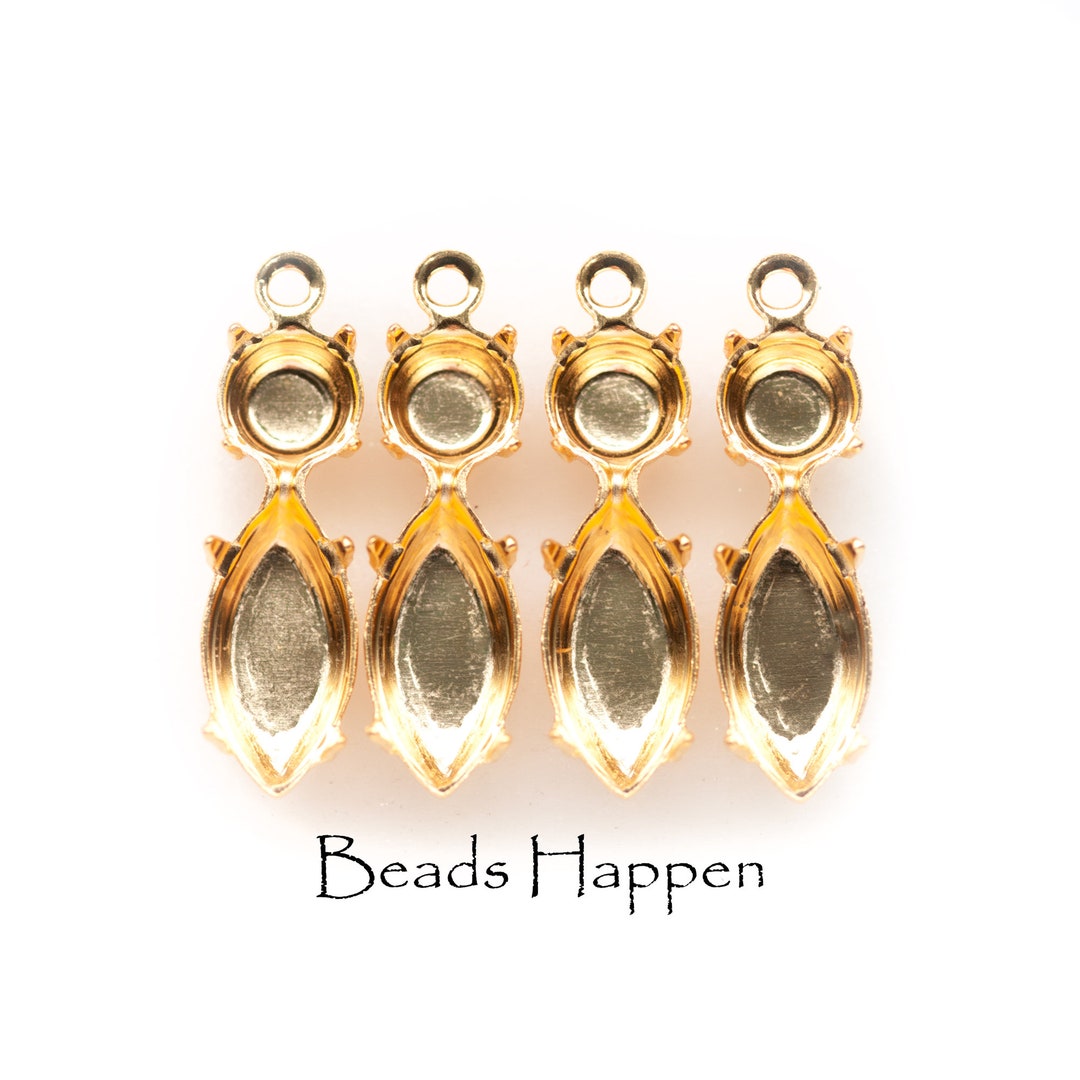 10x5mm Navette Settings With 20ss Chaton Accent With Prongs, Multi ...