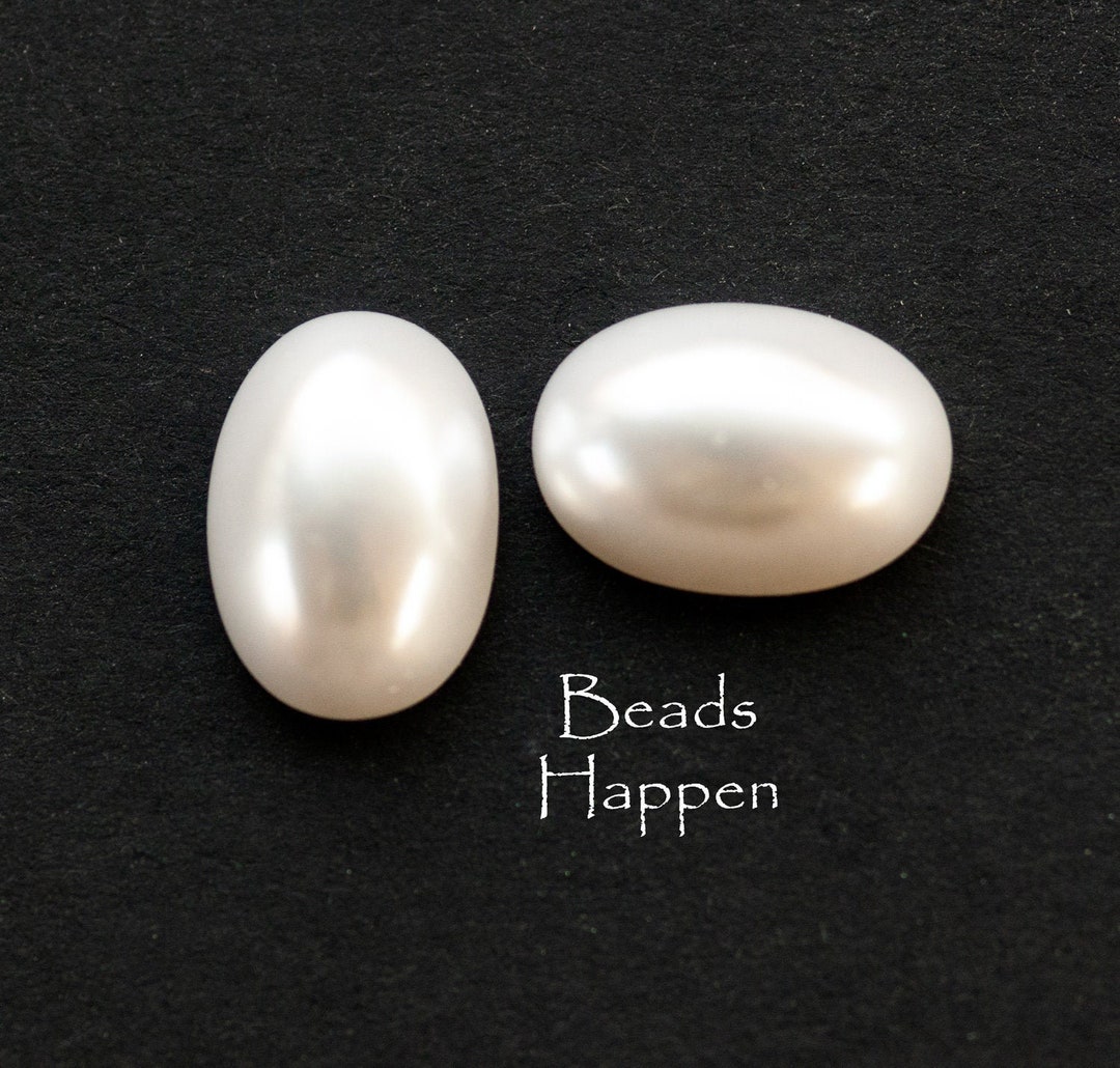 14x10mm Oval White Pearl Cabochons Cabs Cabochon Cab, Smooth Tops, Flat ...