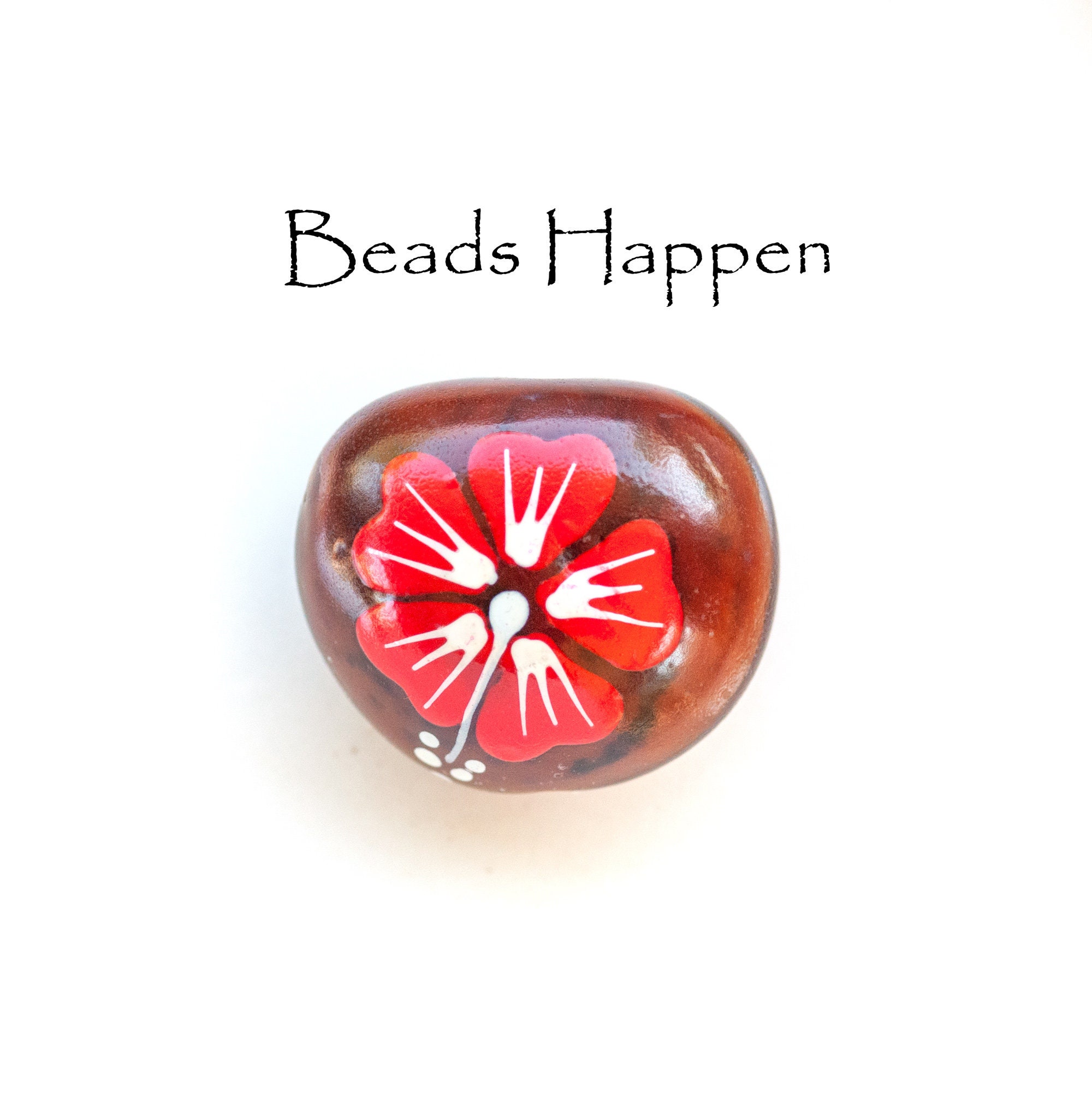 22mm 23mm 24mm Nut Bead Flower Painted Accents Flowers | Etsy