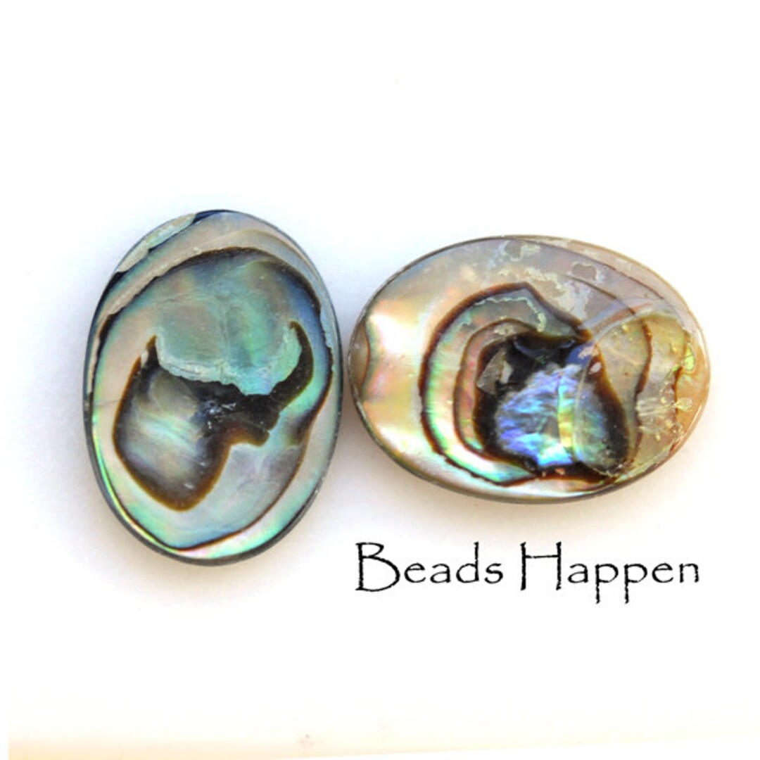 VINTAGE 18x13mm Oval Abalone Shell Cabochons Cabochon Cabs Cab, 18x13 ...