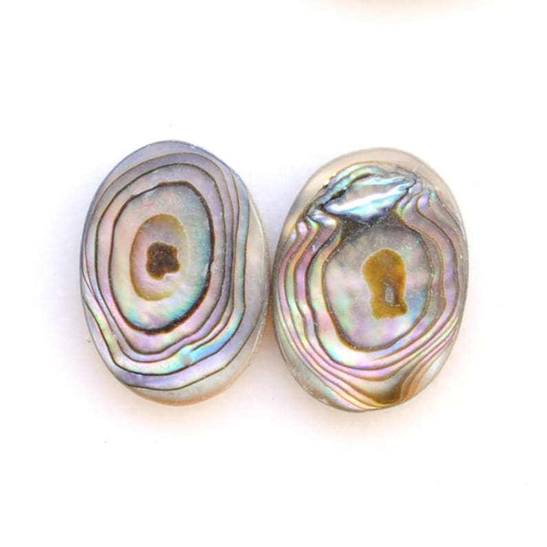 VINTAGE 18x13mm Oval Abalone Paua Shell Cabochons Cabochon Cabs Cab ...