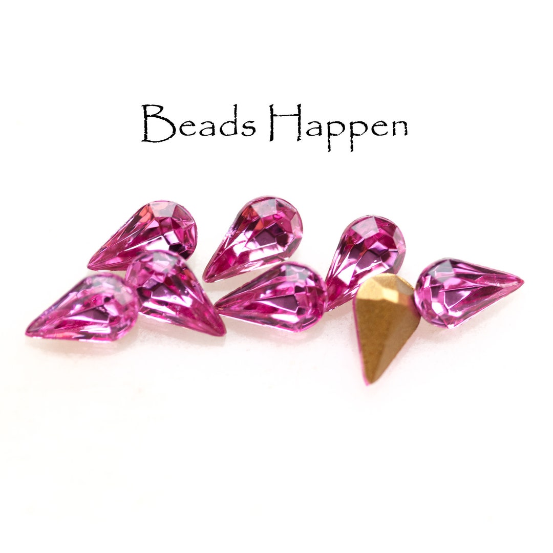 8x4.8mm SWAROVSKI Rose Pink Pears Pear Crystals, 8x4.8 Pears, Austria ...