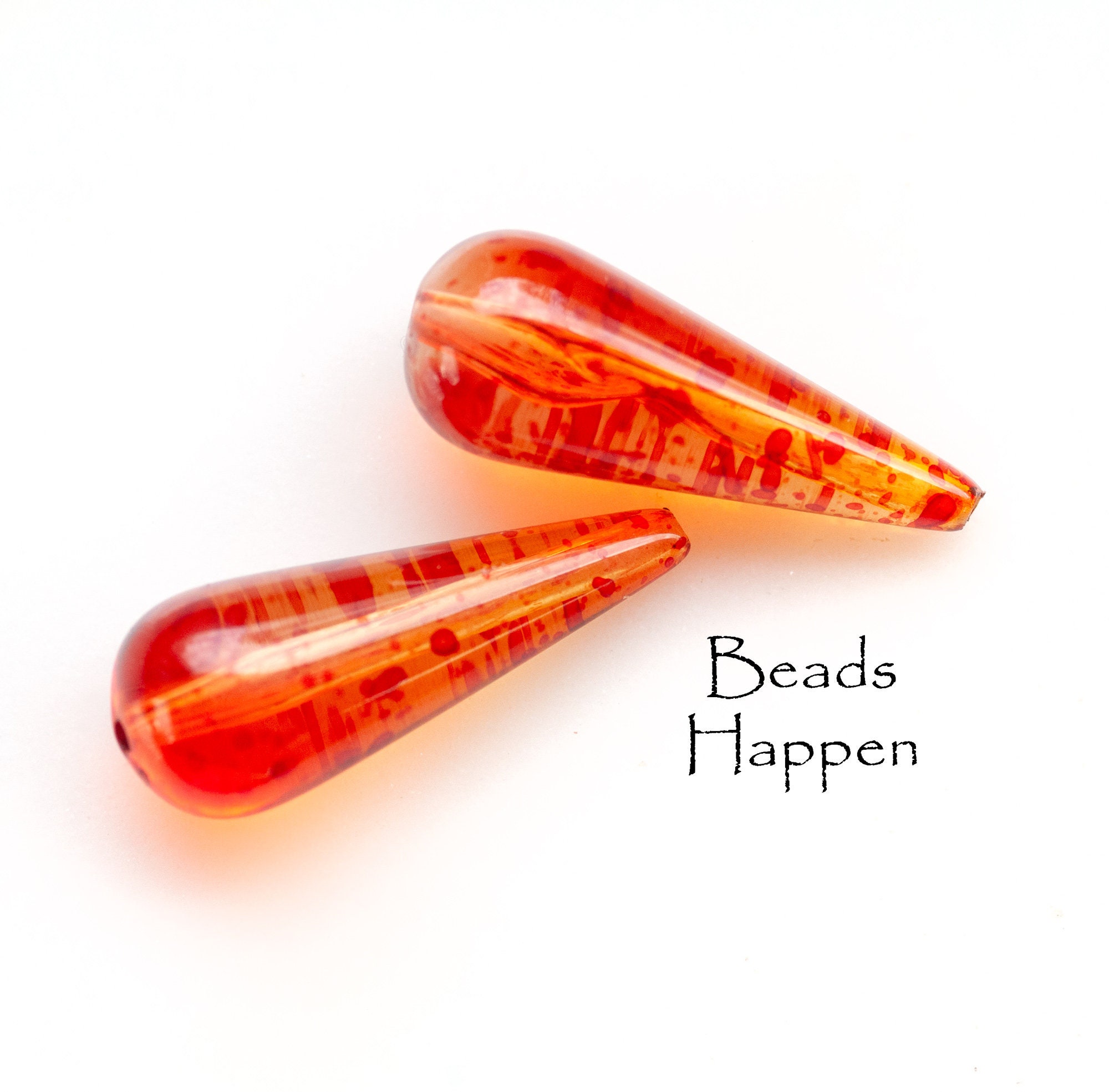 29x12mm Tapered Two-tone Acrylic Beads in Orange and Yellow, Teardrop ...