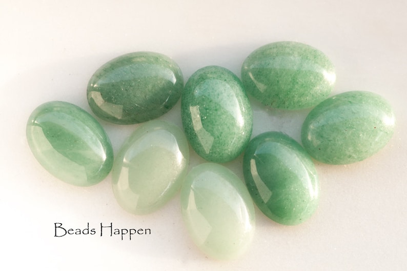 18x13mm Natural Stone Green Aventurine Cabochons, 18x13 Ovals, Smooth ...
