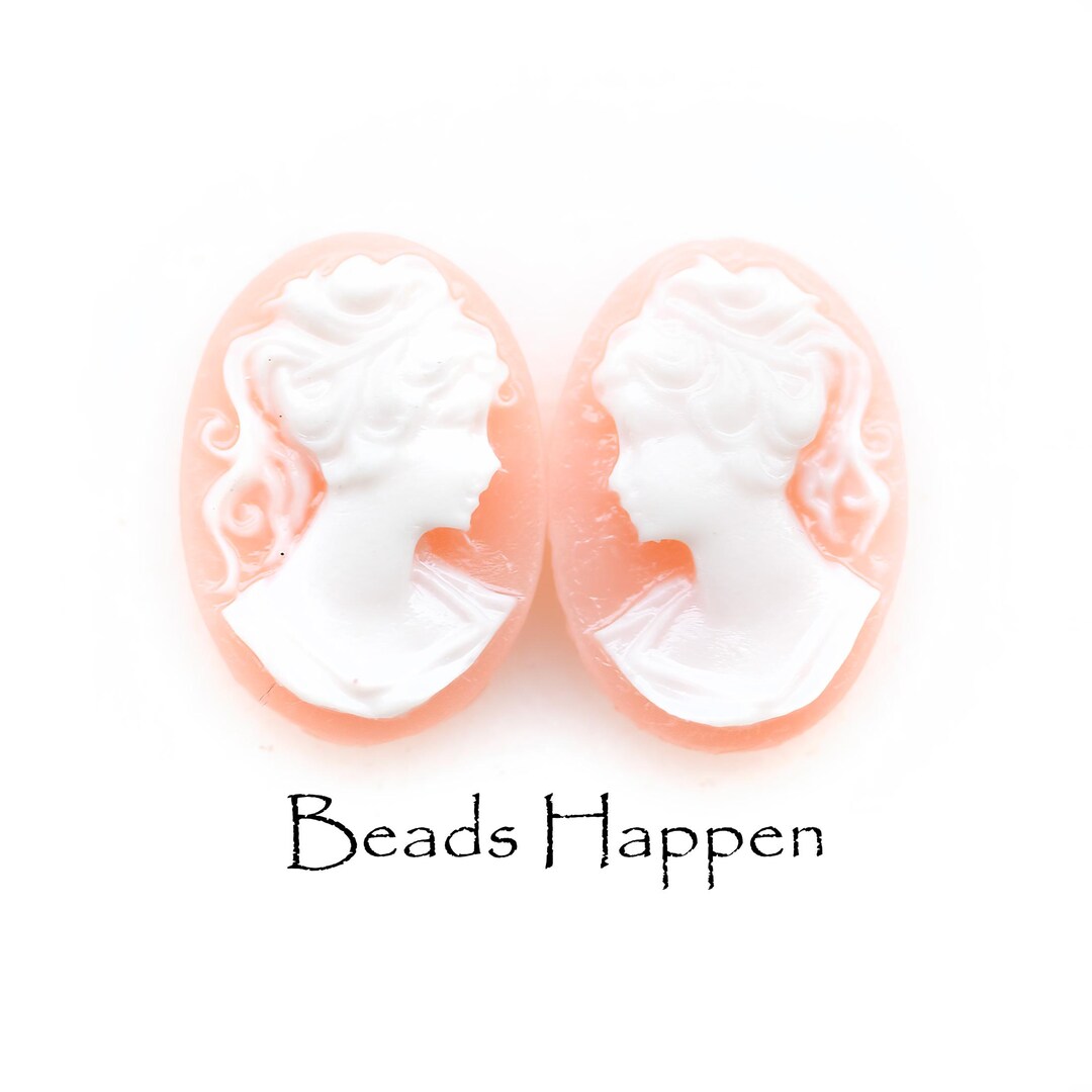 14x10mm Oval Cameo Cabochons, Light Rose Pink Resin Base With With ...