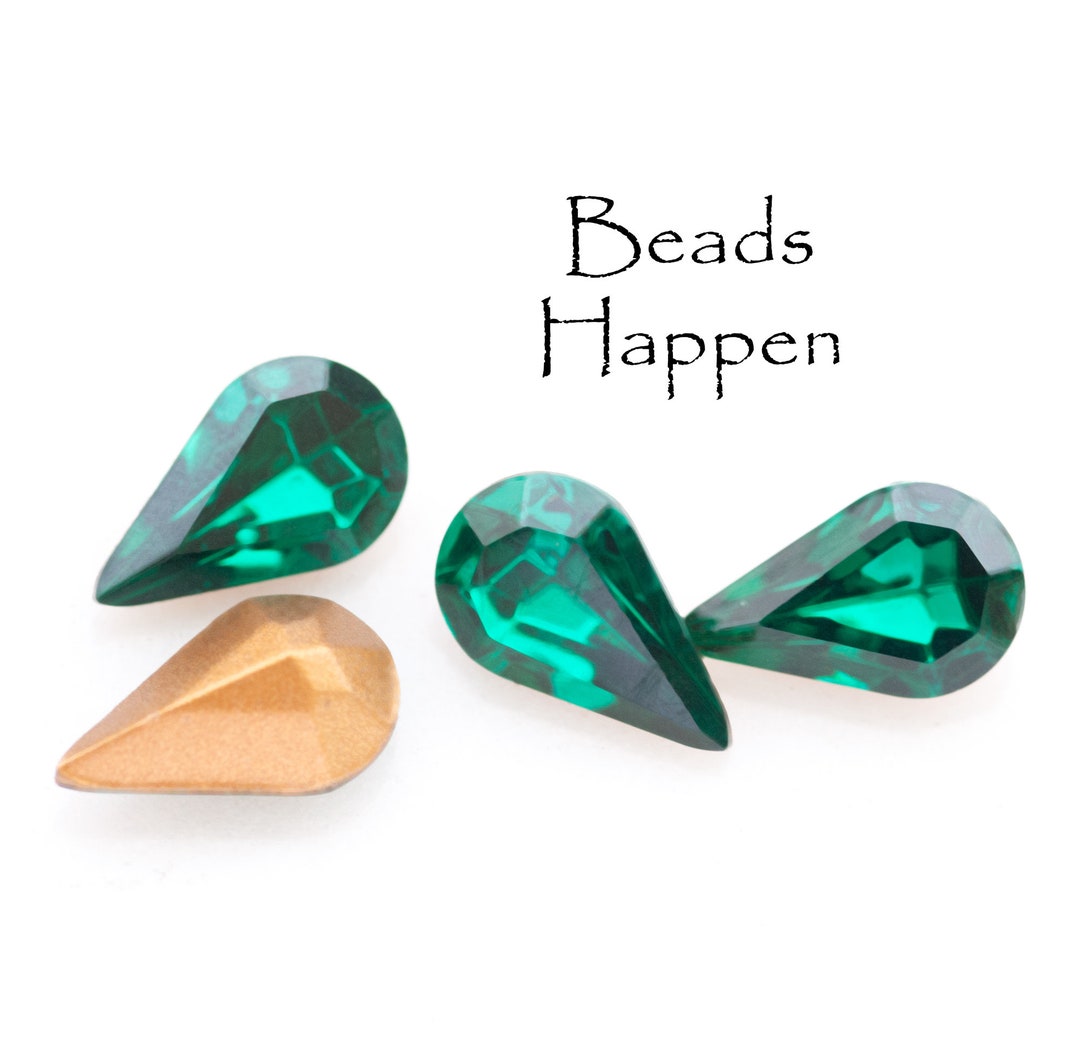 13x7.8mm SWAROVSKI Emerald Green Pears Pear Crystals, 13x7.8 Pears ...