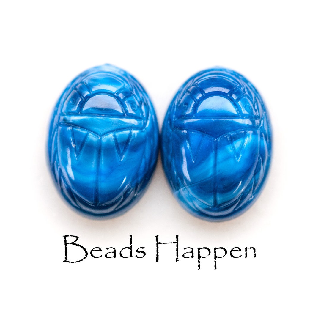 18x13mm Scarab Beetle Lapis Blue Matrix Resin Cabochons Cabs, Germany ...