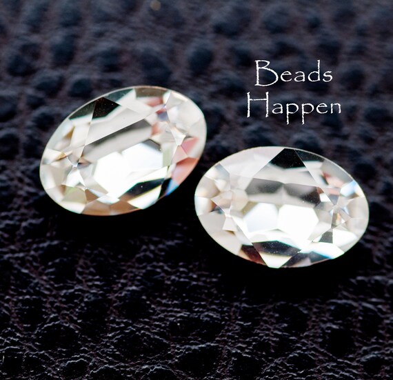 Sparkling Brilliant 16x11mm Crystal Clear Oval SWAROVSKI Crystal Jewels Stones Article 4120 Foiled Point Backs Quantity 2 Etsy Ireland