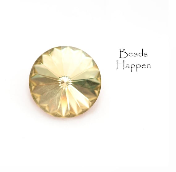 SWAROVSKI 16mm Round Jonquil Yellow Crystal Faceted Stone - Etsy