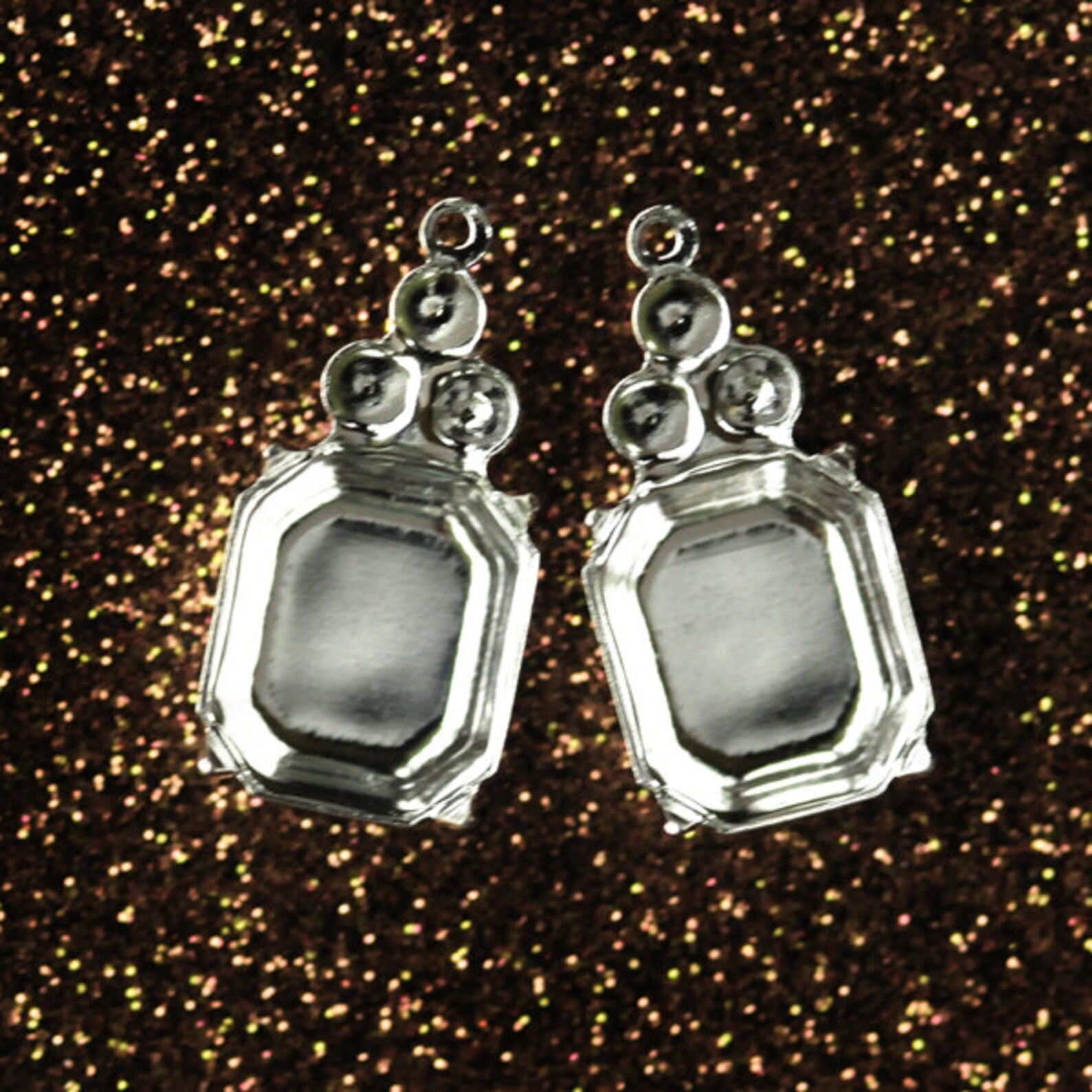 Multi Stone Setting, 12x10mm Octagon Setting, Sterling Silver Plated ...