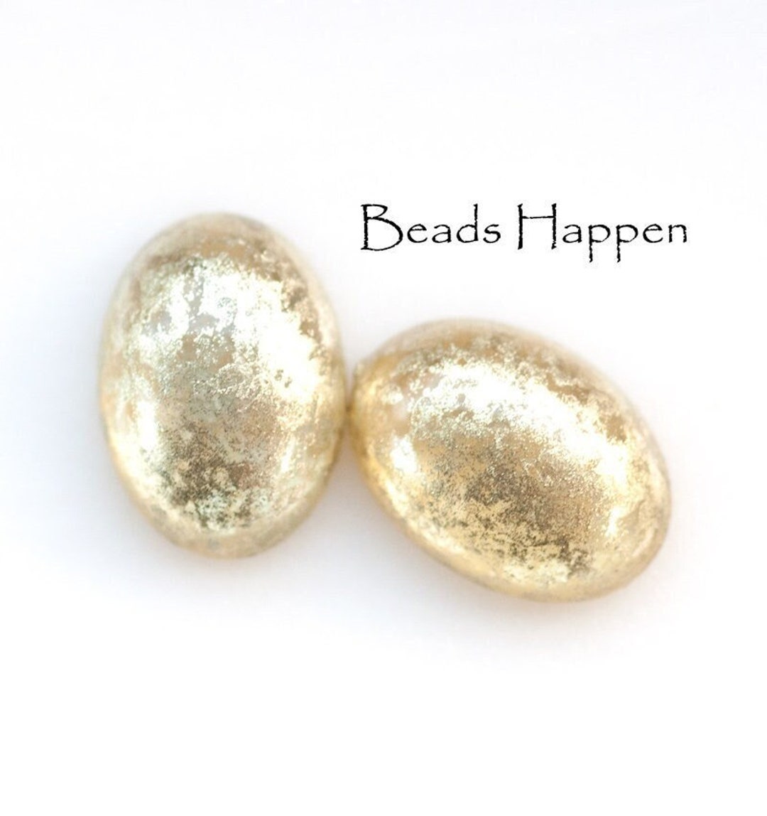 18x13mm Oval Cabochons With Shimmering Gold Pearlized Treatment ...