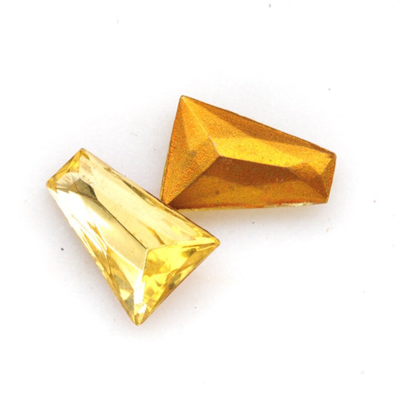 VINTAGE 18x13mm Jonquil Yellow Keystone Glass Stones 18x13mm - Etsy