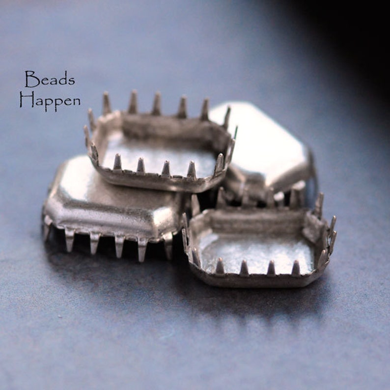 18x13mm Antiqued Sterling Silver Plated Octagons Octagon Settings, 16 ...