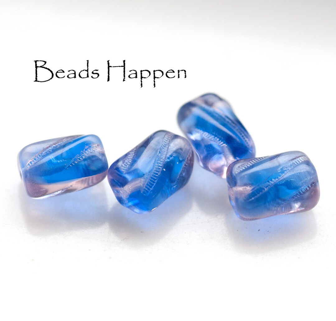 12x9mm Two-tone Glass Beads Sapphire Ruby Rounded Twisted - Etsy