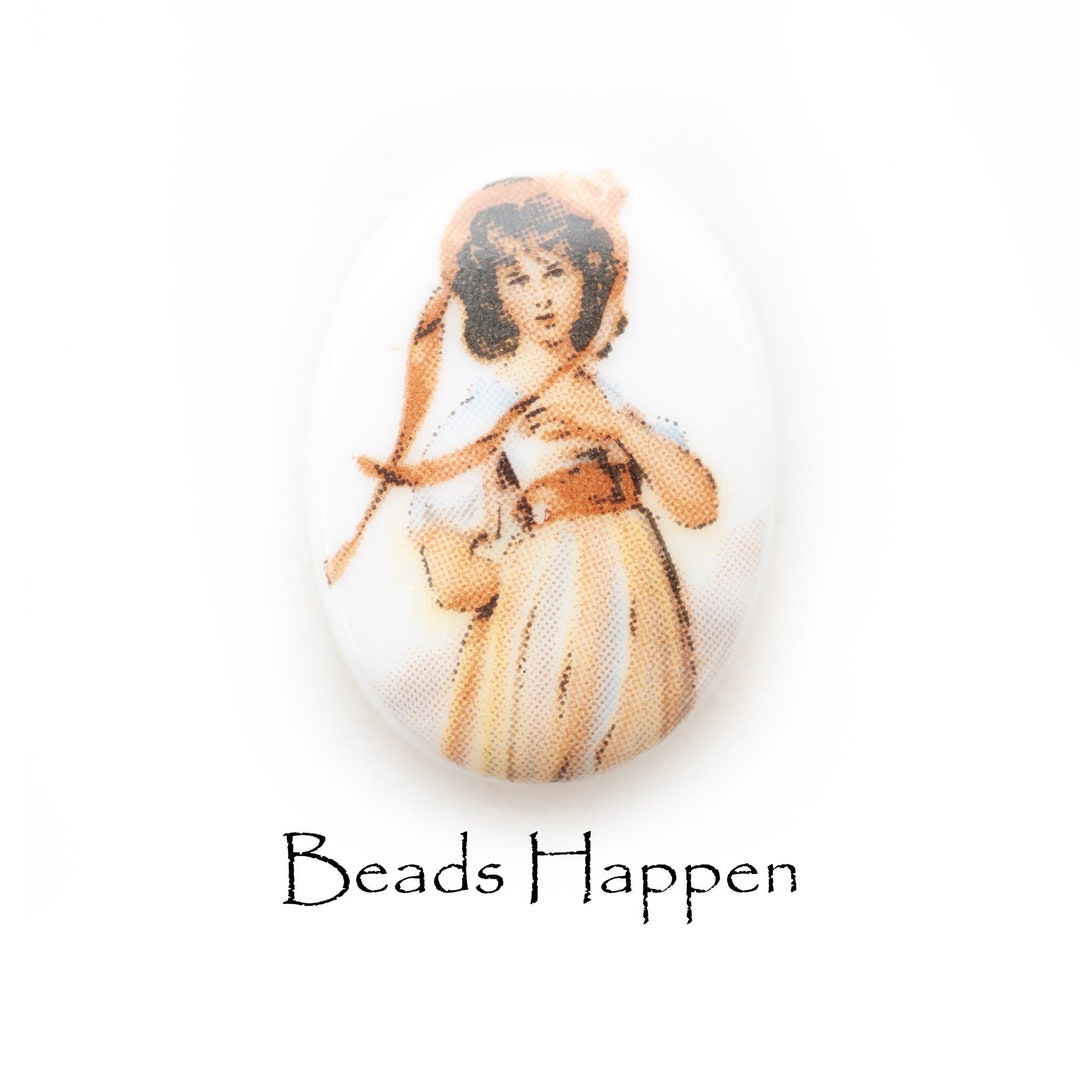 Vintage 25x18mm "pinkie" Painting by Thomas Lawrence, Oval Glass ...