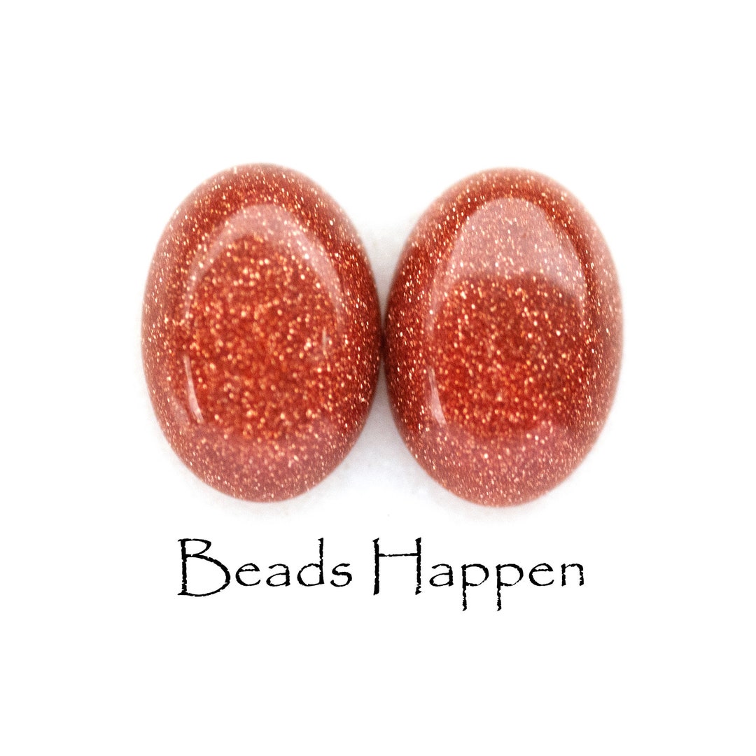 14x10mm Goldstone Oval Cabochons Cabs, Brown Goldstone, Coppery With ...