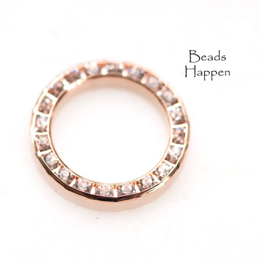 13/16" 21mm SWAROVSKI Crystal Channel Set Ring, Rose Gold Plated Ring ...