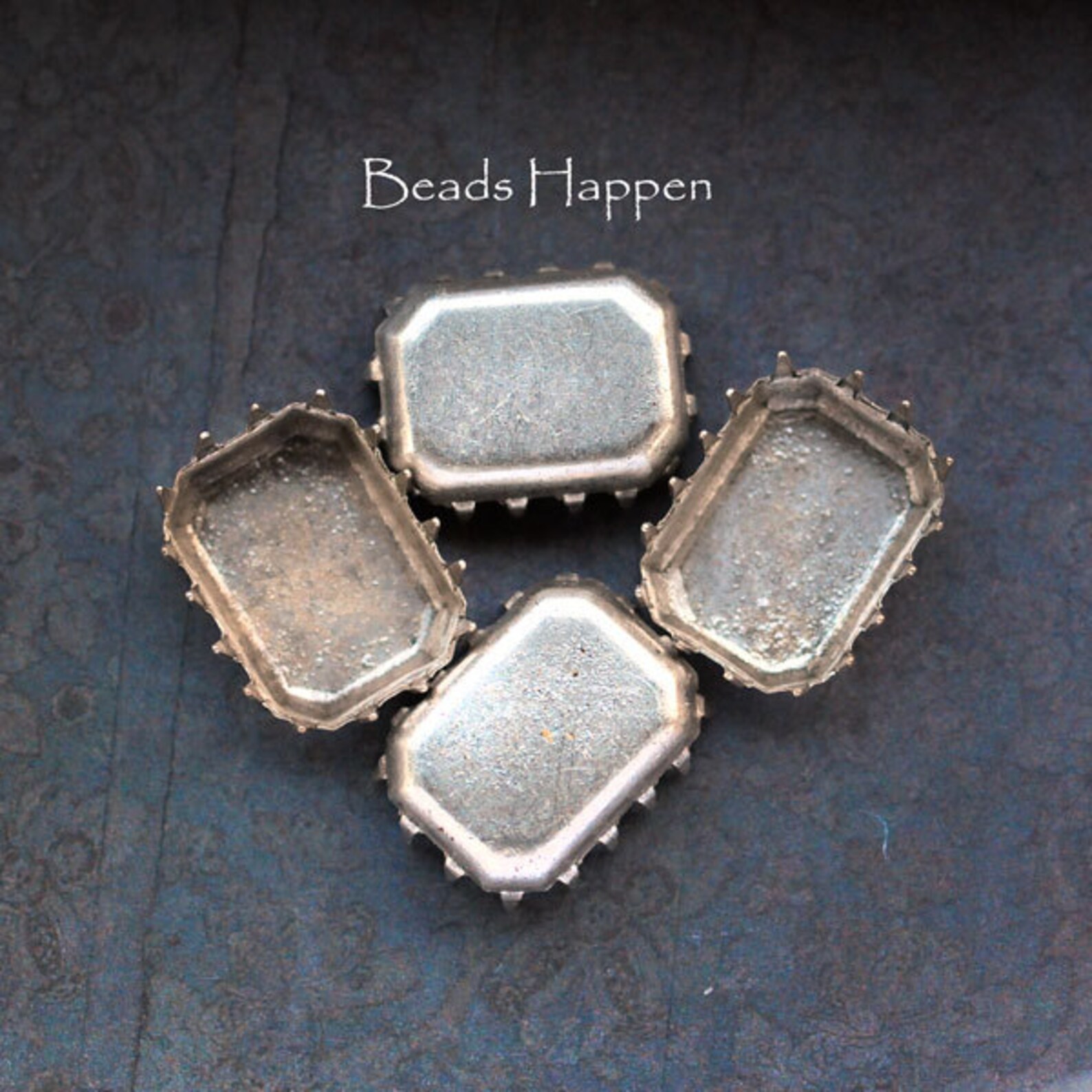18x13mm Antiqued Sterling Silver Plated Octagons Octagon Settings, 16 ...
