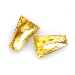 VINTAGE 18x13mm Jonquil Yellow Keystone Glass Stones, 18x13mm Keystone ...