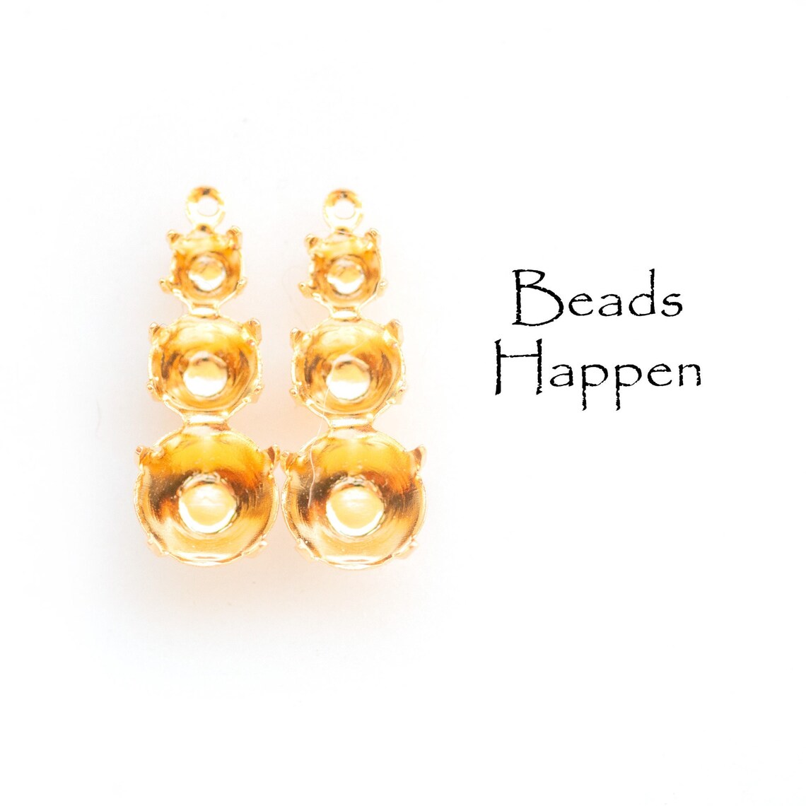 40ss 30ss 20ss Chaton Settings Loop at Short End 24K Gold - Etsy