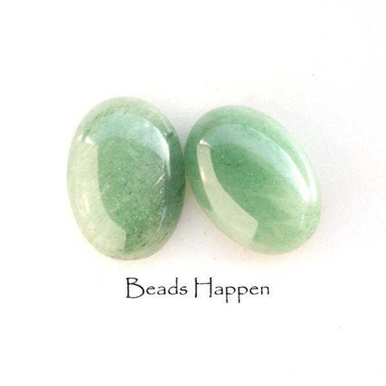 18x13mm Natural Stone Green Aventurine Cabochons, 18x13 Ovals, Smooth ...