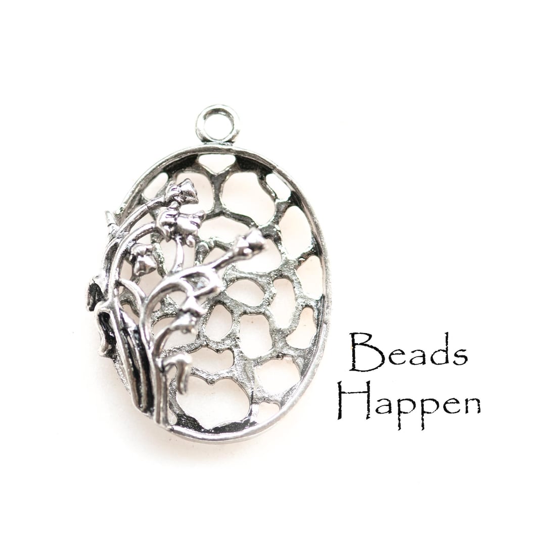Unusual 3-dimensional Pendant Setting for 25x18mm Oval Cabochon ...