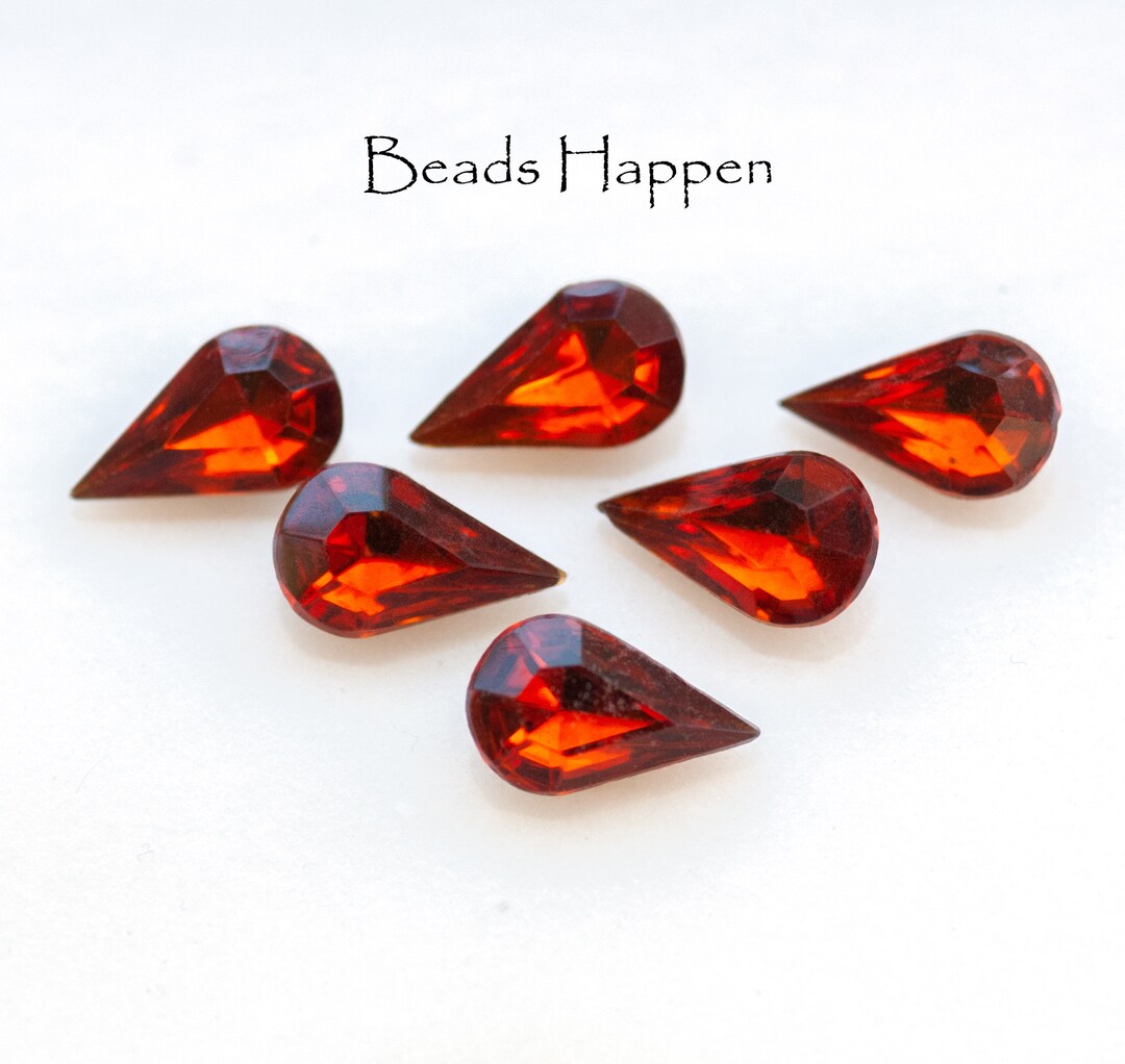 13x7.8mm VINTAGE Madeira Topaz Pear Shaped Stones From Czechoslovakia ...