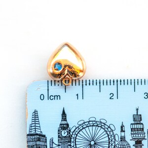 12mm VINTAGE Gold Heart With Ruby Red SWAROVSKI Crystal Accent, One ...