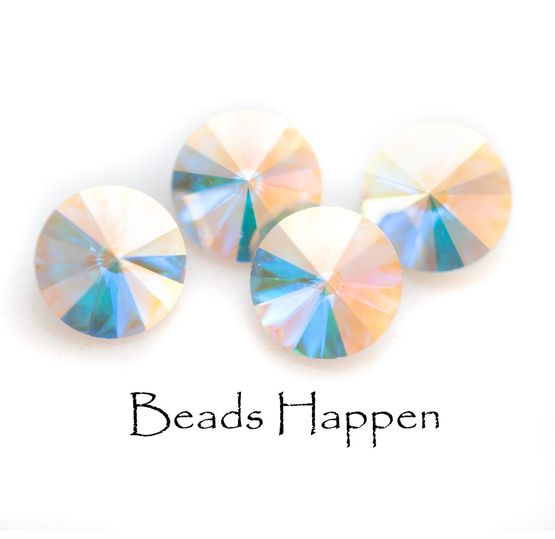 ASOMBROSO 39ss Swarovski Crystal AB Chatons, Rivoli Backs, Clear ...