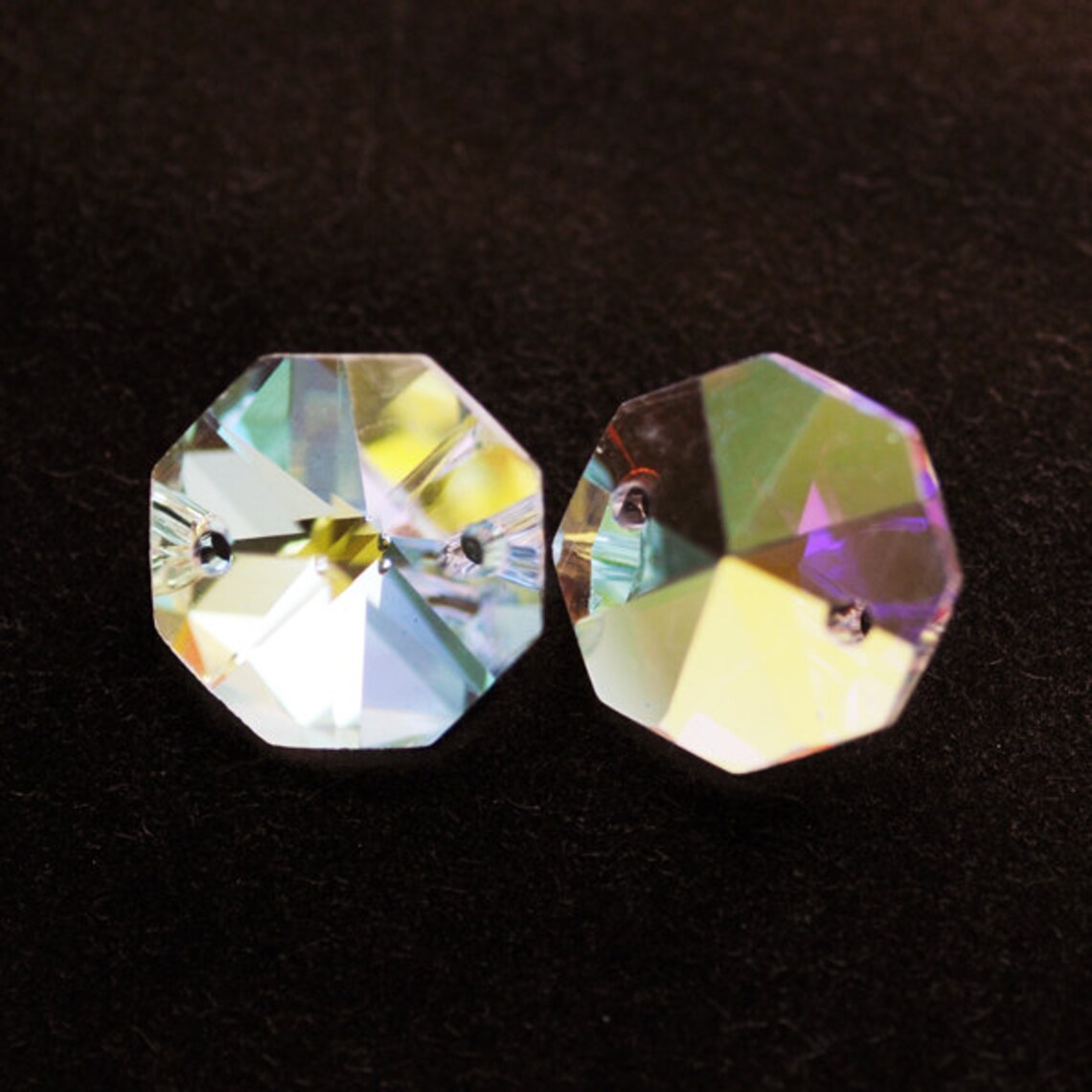 14mm Crystal AB Octagon Octagons Mirrored Connector Bead Connectors ...