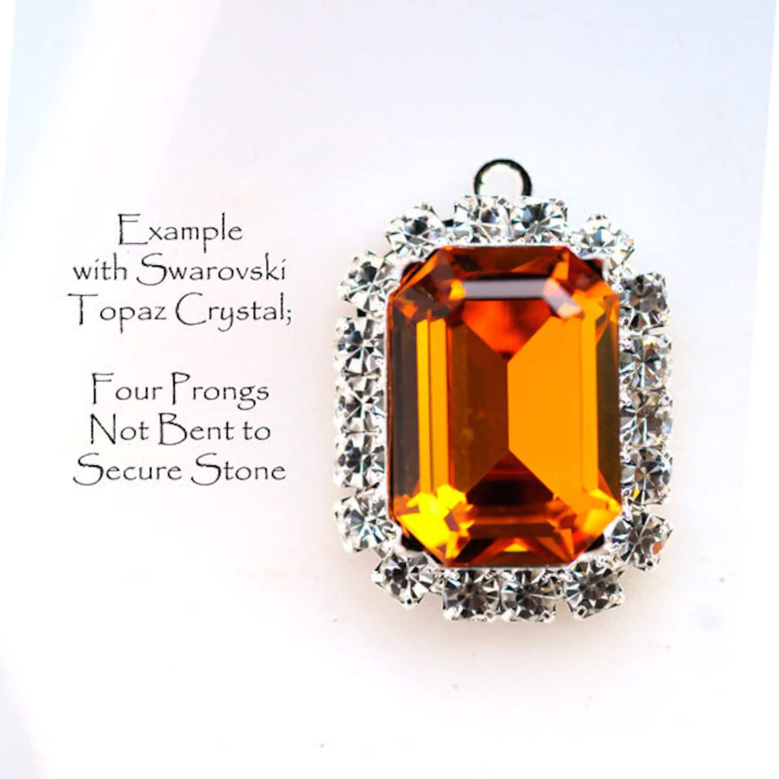 Sensational 18x13mm Octagon Jewel Stone Setting With SWAROVSKI - Etsy