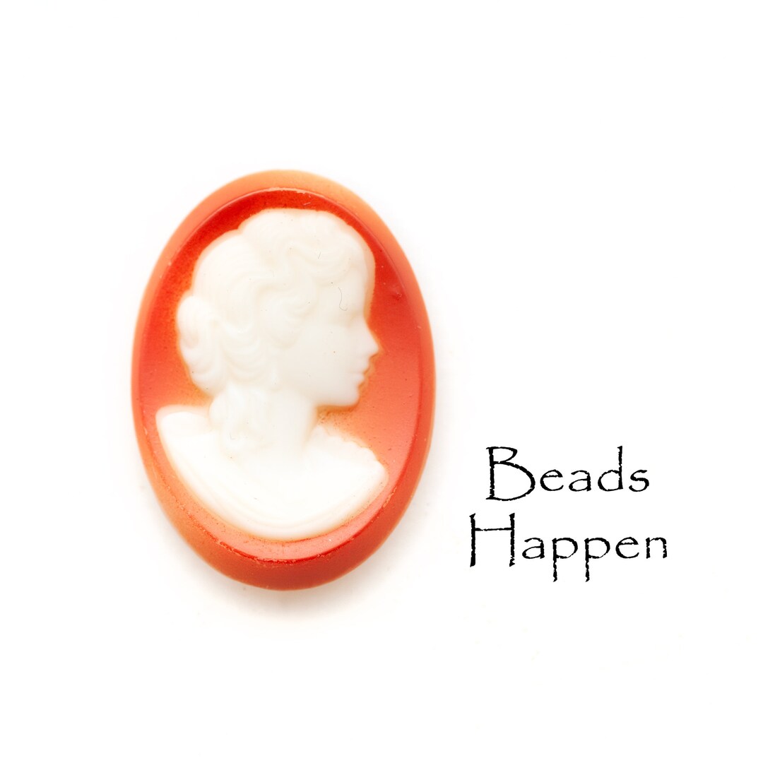 VINTAGE 25x18mm Oval Cameo Glass Cabochon From Western Germany ...