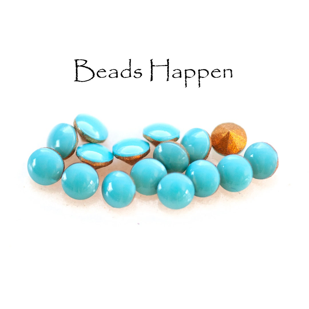 SWAROVSKI 24pp 12ss Chatons Turquoise Blue Cabochon Top Chatons, 24pp ...