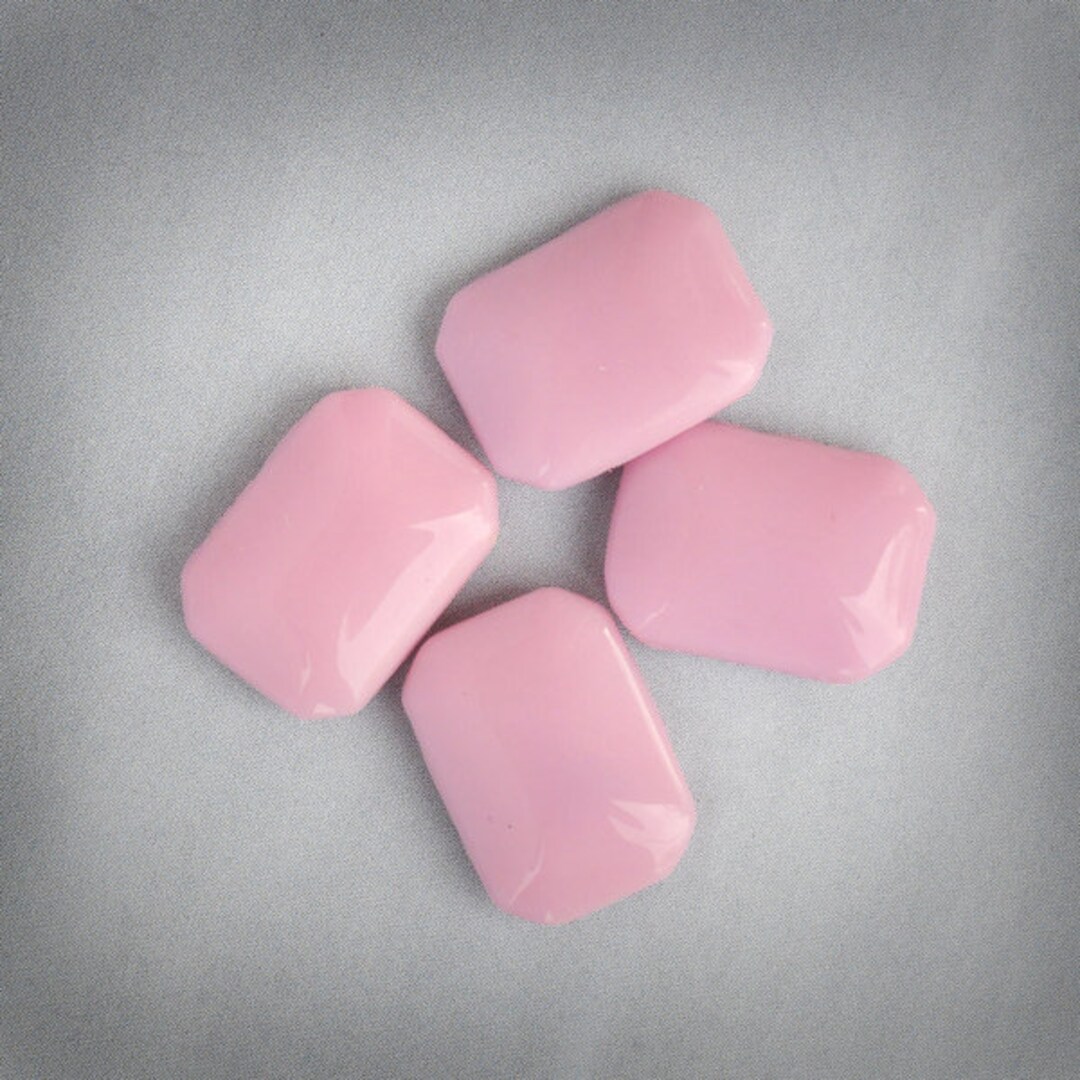 REALLY OLD 18x13mm Vintage Chalk Pink Octagon Glass Jewels Gems Stones ...