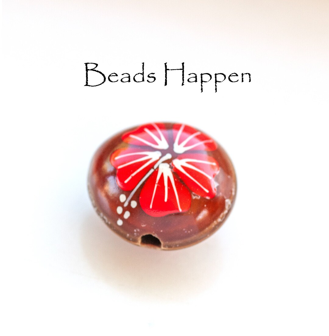 22mm 23mm 24mm Nut Bead, Flower, Painted Accents, Flowers, Floral, Nut ...