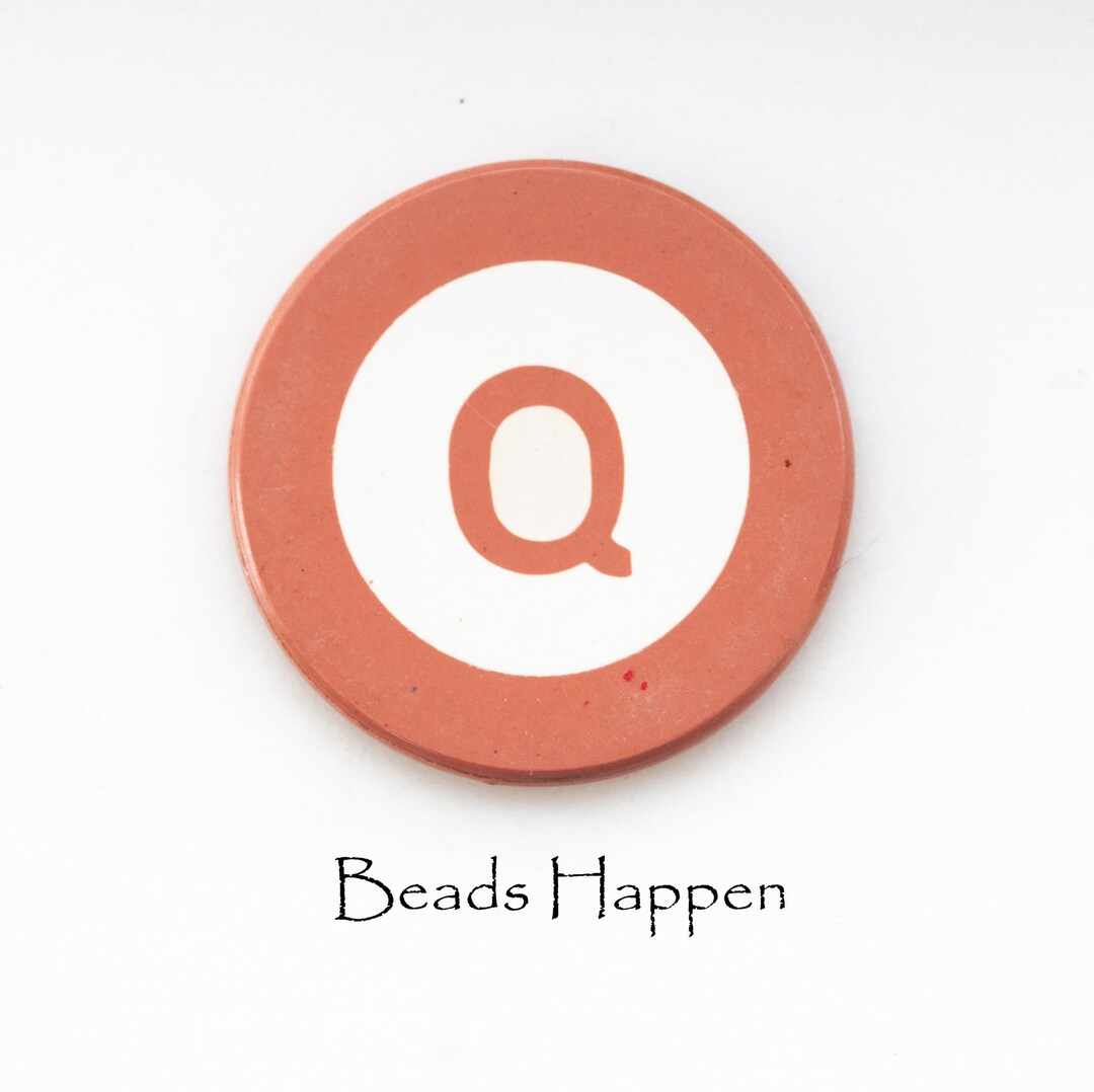Vintage 40mm Poker Chip With Letter Q "q", Two Sided, Peach Peachy Pink ...