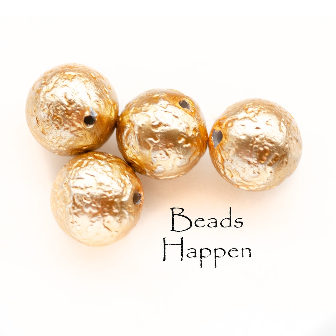 12mm Textured Bumpy Golden Gold Glass Pearls Pearl Beads From Czech ...