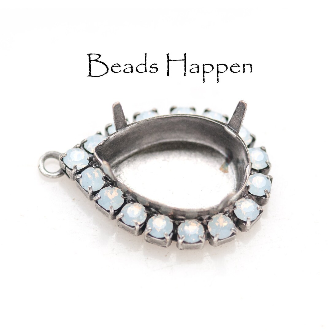 Sensational 18x13mm Pear Setting, White Opal SWAROVSKI Crystals ...