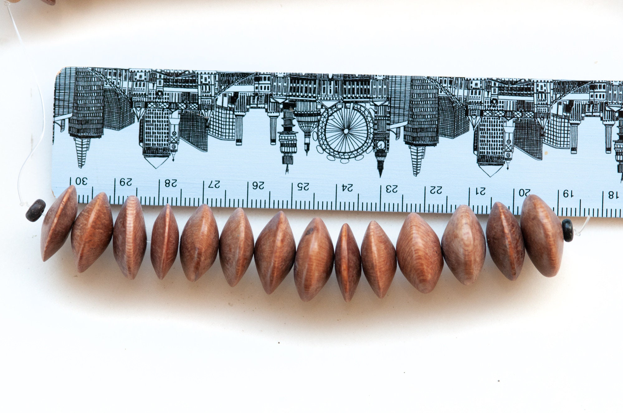 18mm 19mm 20mm Soft Brown Wood Bicone Satellite Beads, Round Beads ...