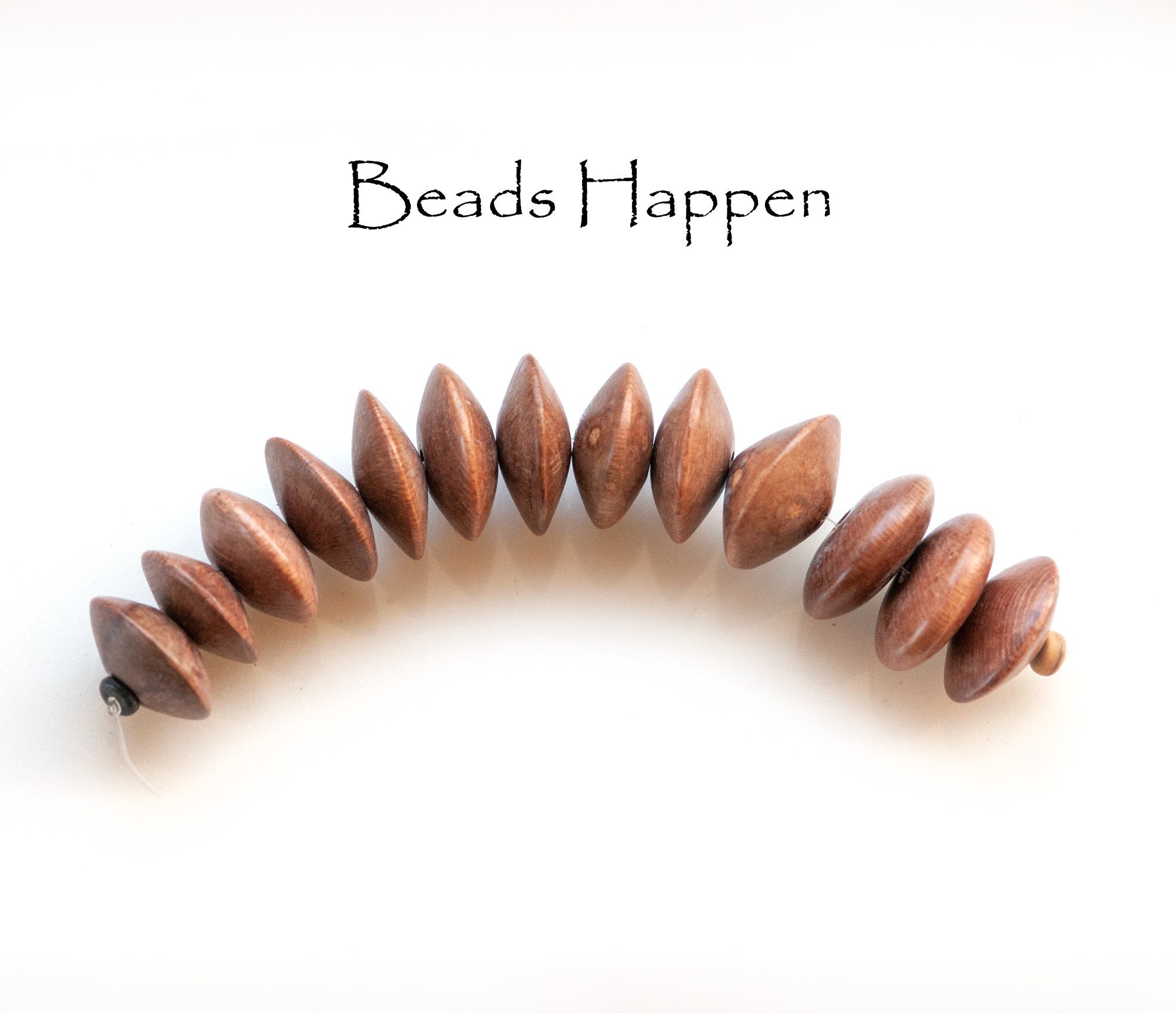 18mm 19mm 20mm Soft Brown Wood Bicone Satellite Beads, Round Beads ...